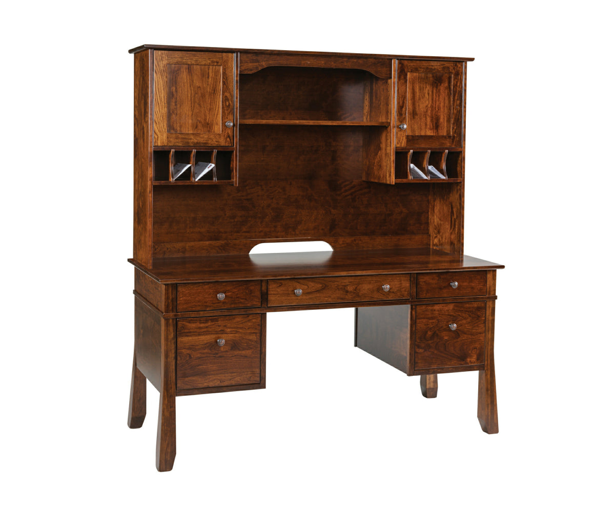 Amish Craftsman Computer Desk with or without Hutch – AmishFirstFurniture